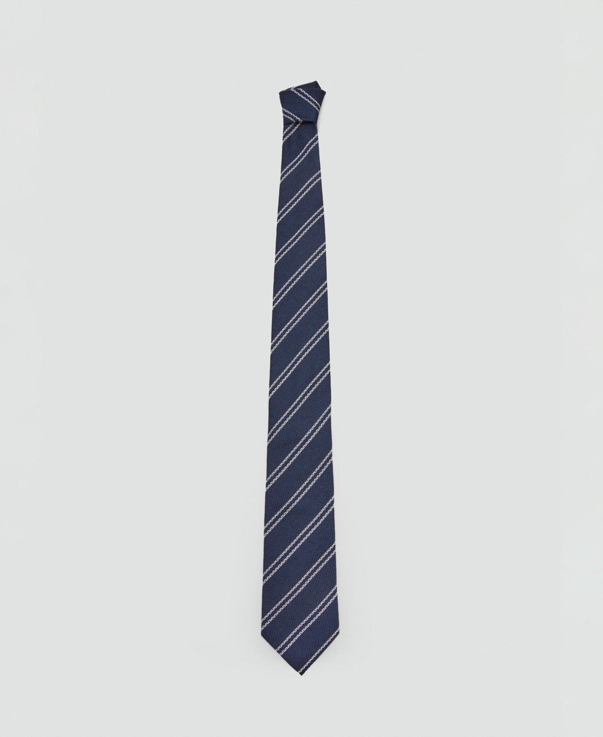 Click here for Mango Mens Microstructure Striped Tie - Navy prices