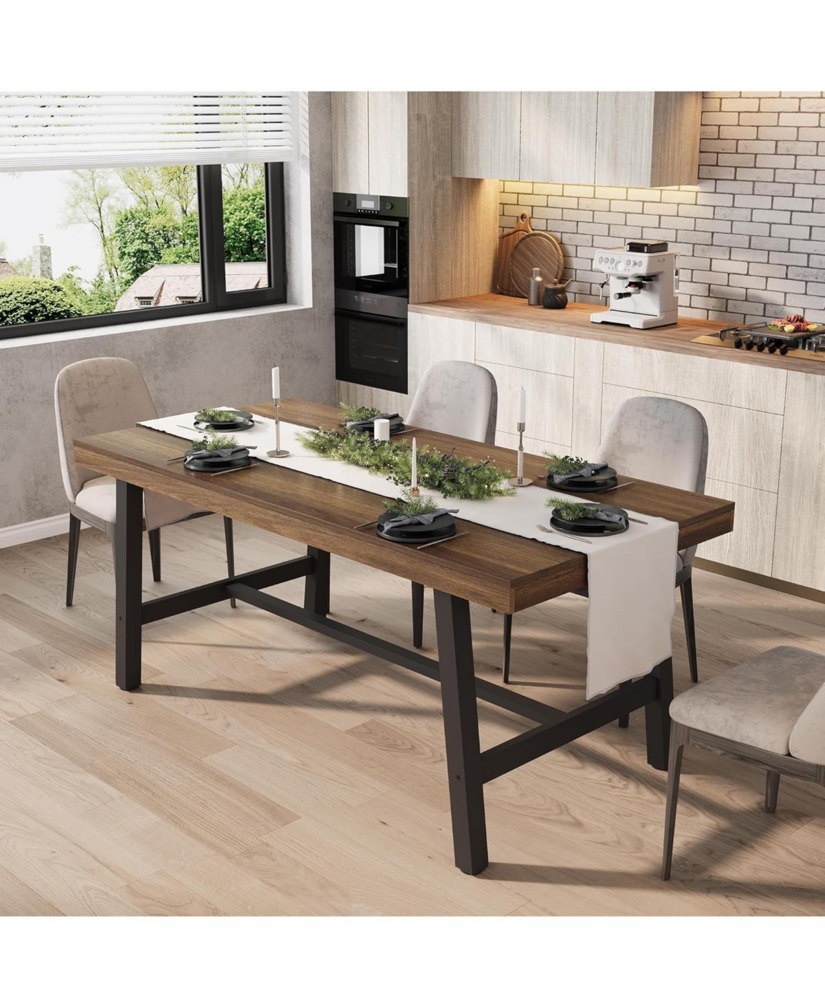 Click here for gaomon Industrial Dining Table for 4-6 People  63&... prices