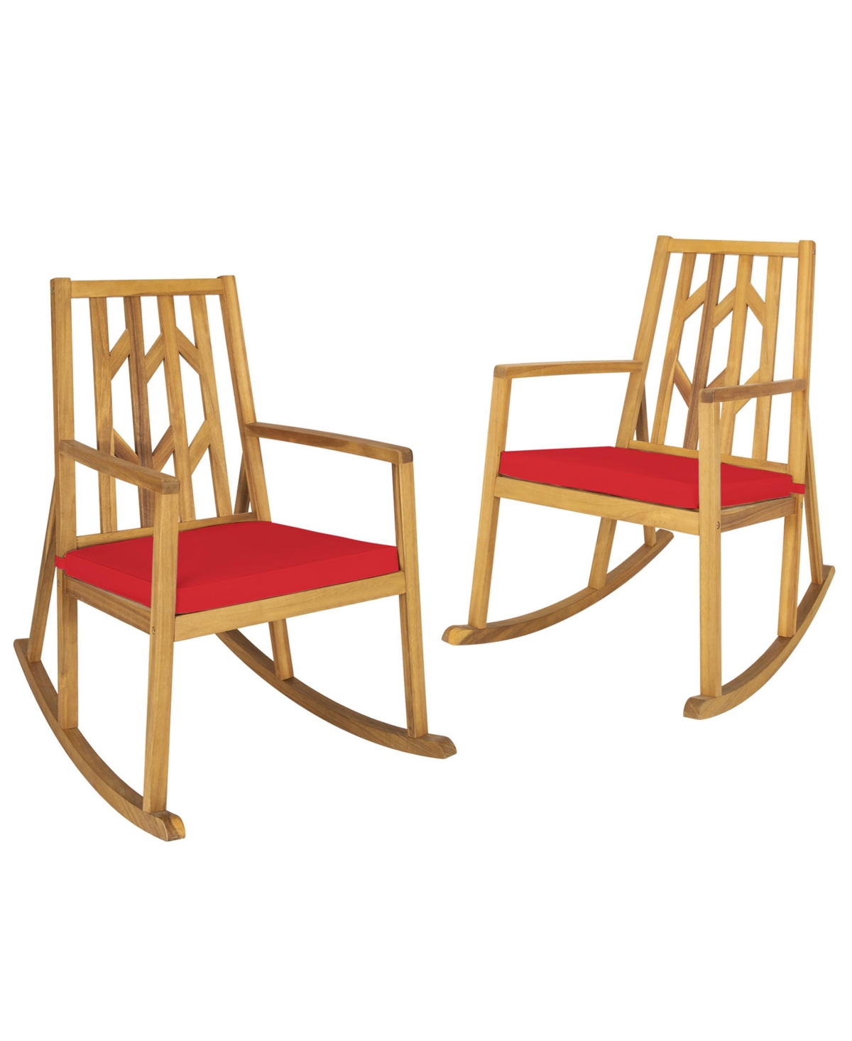 Click here for Gymax Set of 2 Outdoor Acacia Wood Rocking Chair W... prices