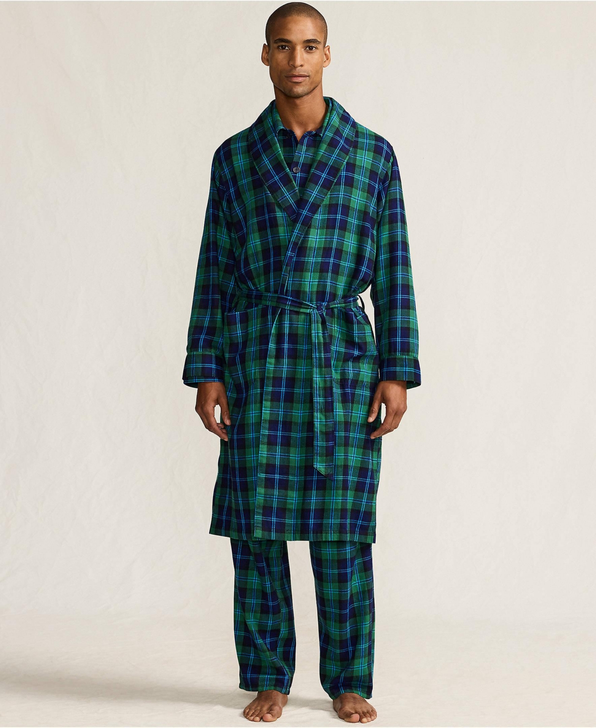 Click here for Lands End Mens Flannel 3 Piece Pajama Set - Light... prices