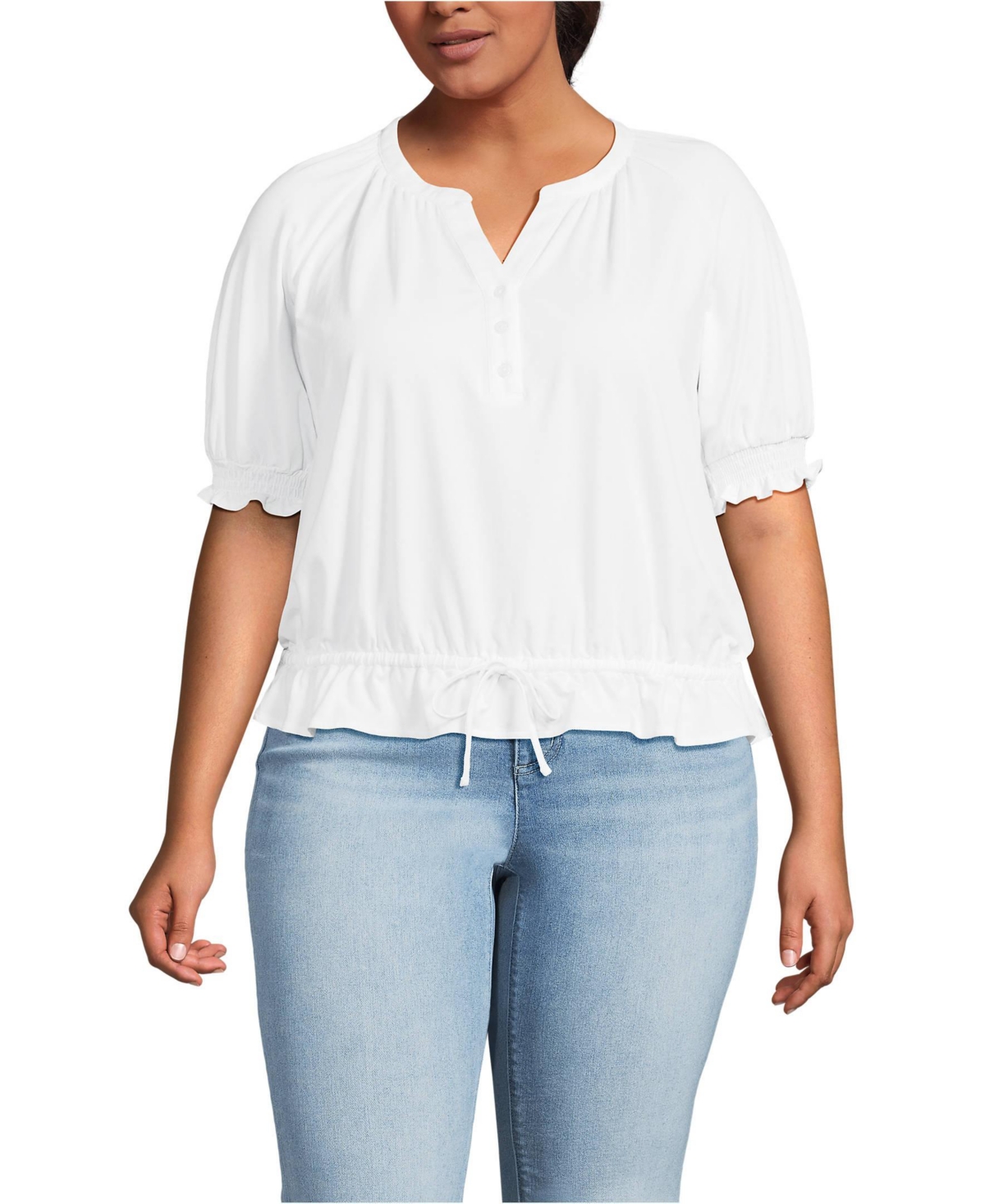 Click here for Lands End Plus Size Elbow Sleeve Lightweight Jerse... prices