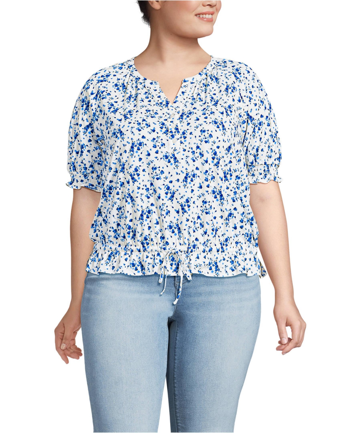 Click here for Lands End Plus Size Elbow Sleeve Lightweight Jerse... prices