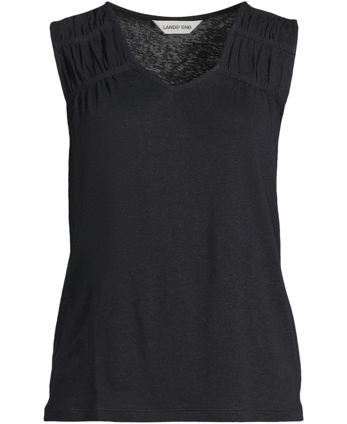 Click here for Lands End Womens Linen Blend Smocked Flowy Tank -... prices