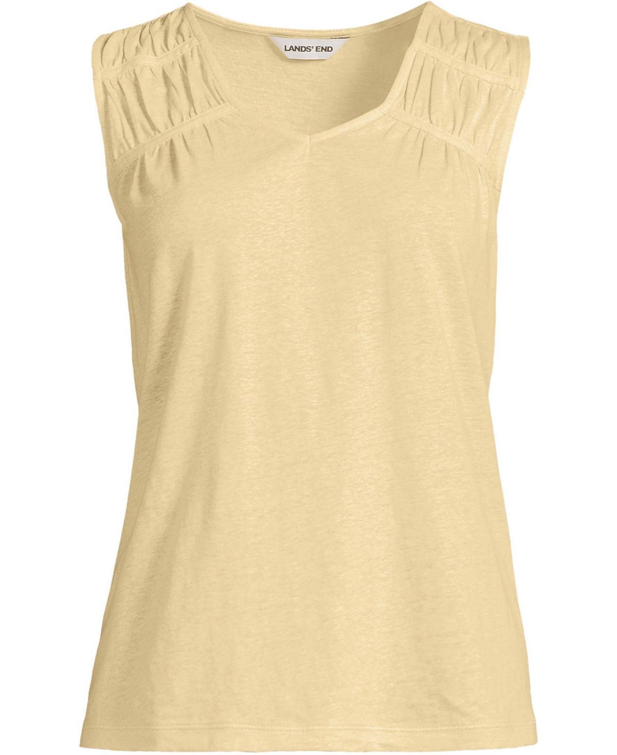 Click here for Lands End Womens Linen Blend Smocked Flowy Tank -... prices