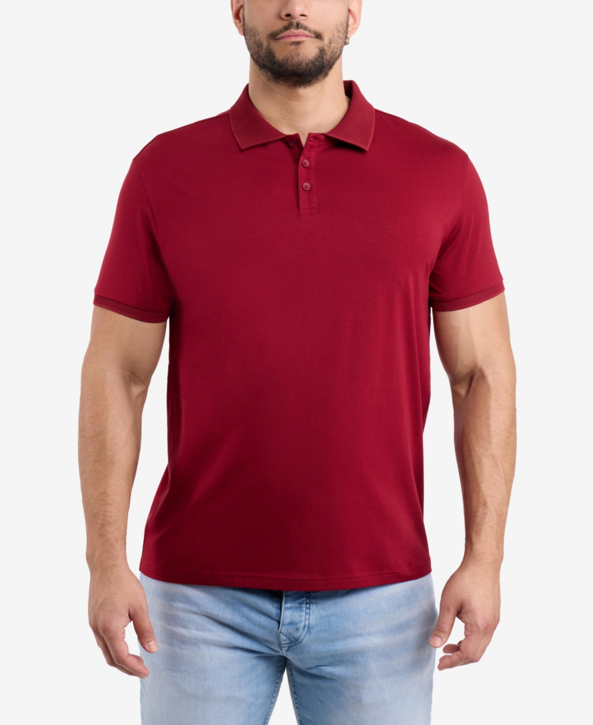 Click here for X-Ray Mens Short Sleeve New Rib Polo Shirt - Burgu... prices