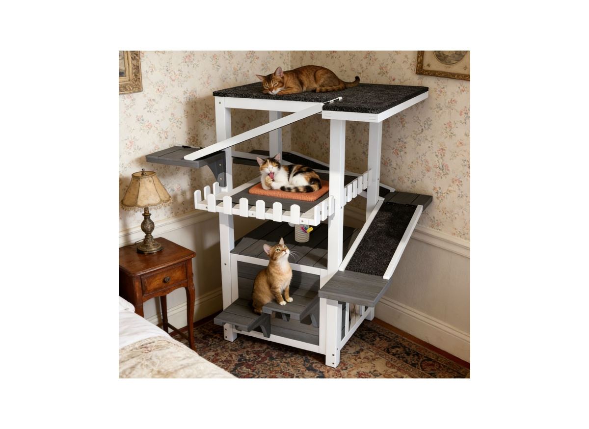 Click here for Zeus and Ruta 4 Tiers Outdoor Cat House Weatherpro... prices