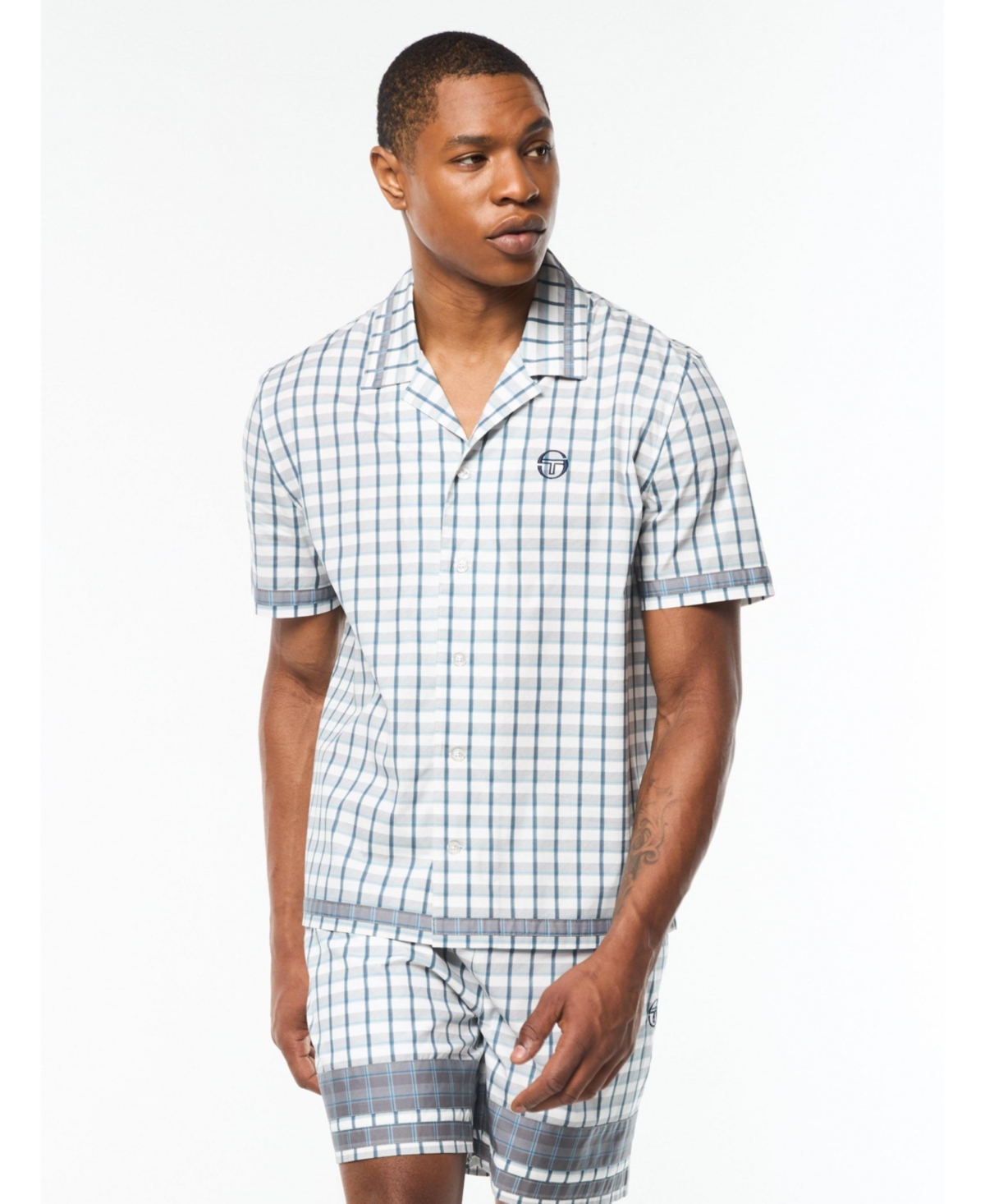 Click here for Sergio Tacchini Mens Quadretto Cabana Shirt - Bril... prices