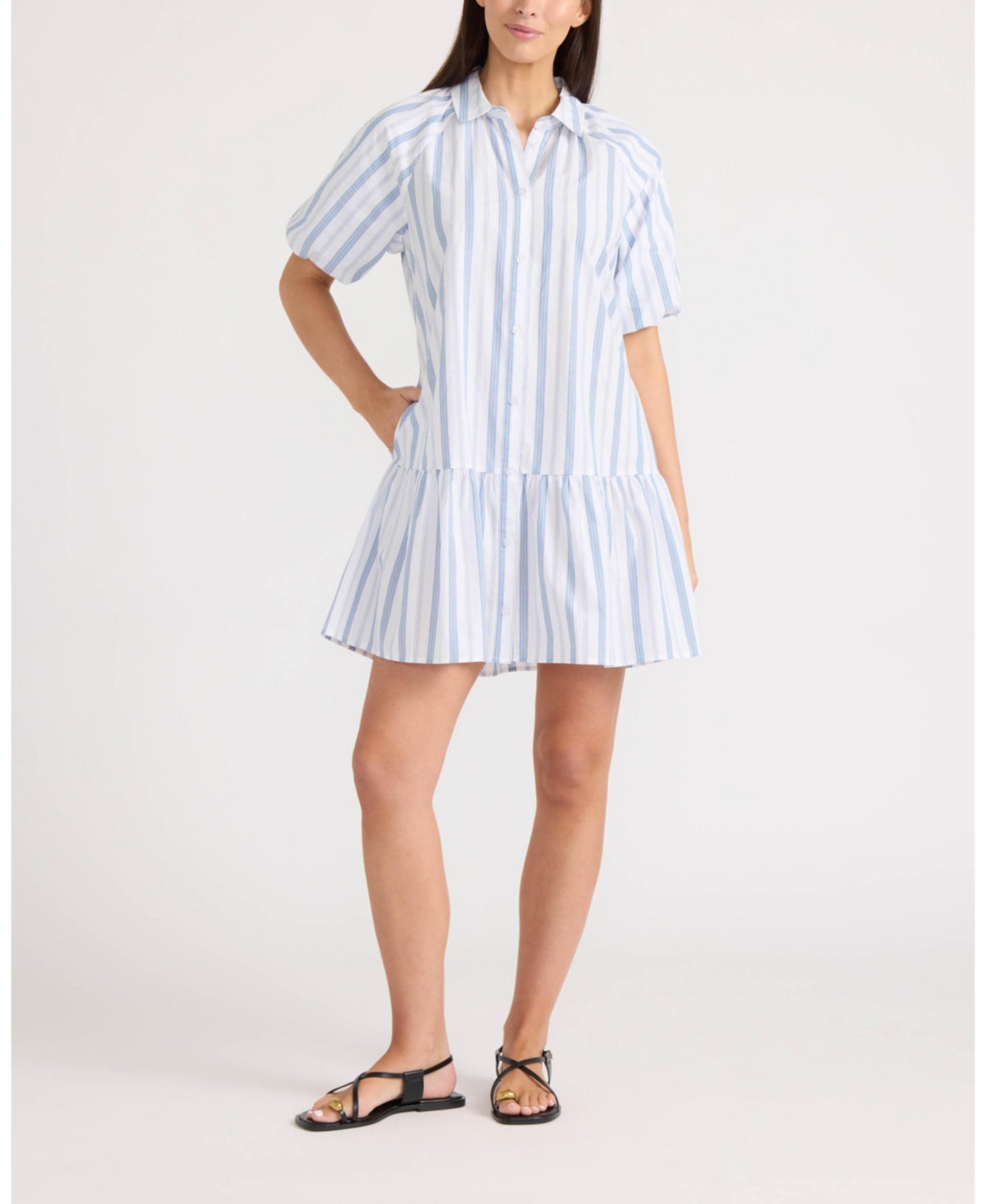 Click here for Ellen Tracy Womens Poplin Button Front Raglan Slee... prices