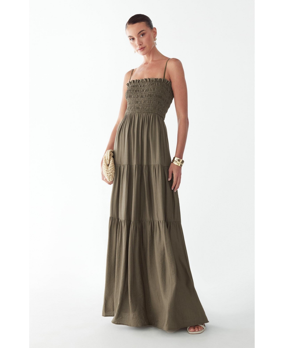 Click here for St Mrlo Womens Lennie Maxi Dress - Olive prices
