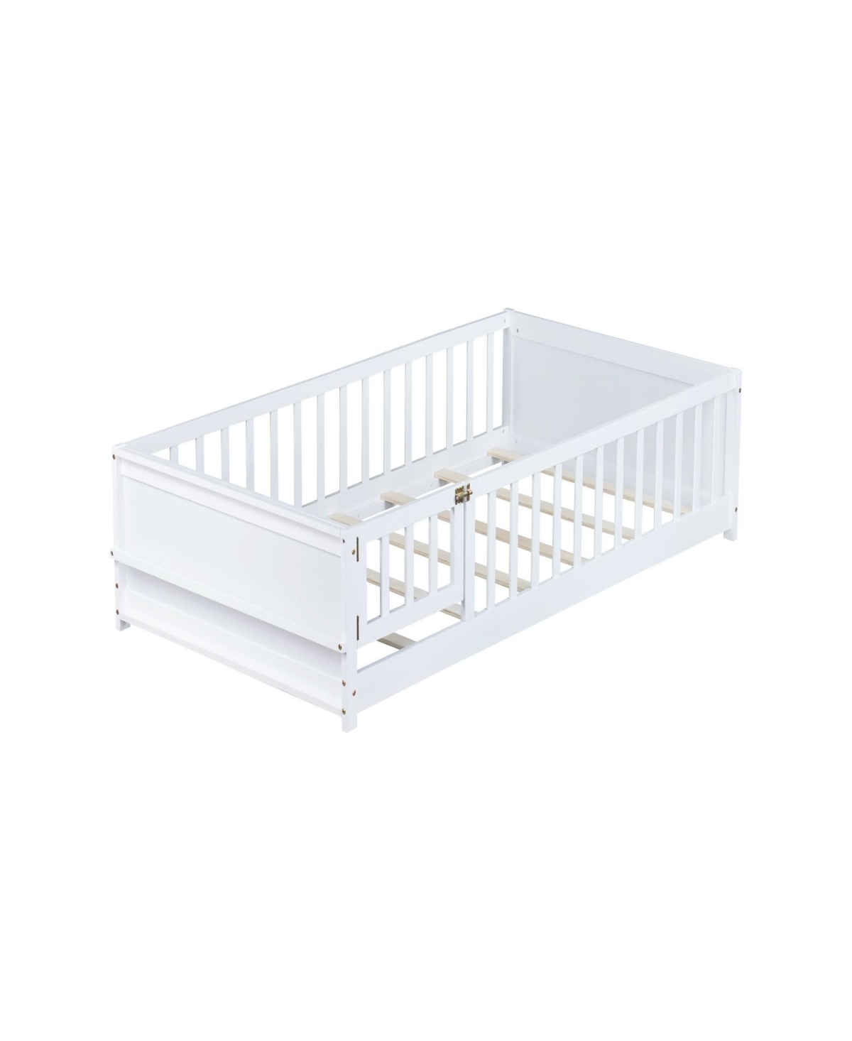 Click here for Clihome Twin Size Floor Bed with Built-in Book Rac... prices