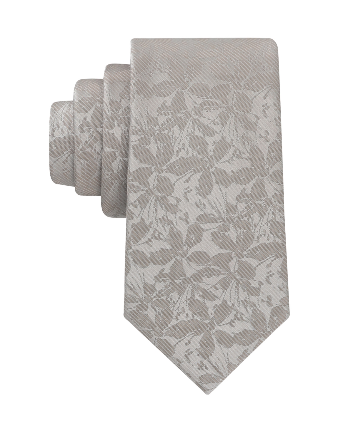 Click here for Calvin Klein Mens Theodora Floral Tie - Taupe prices