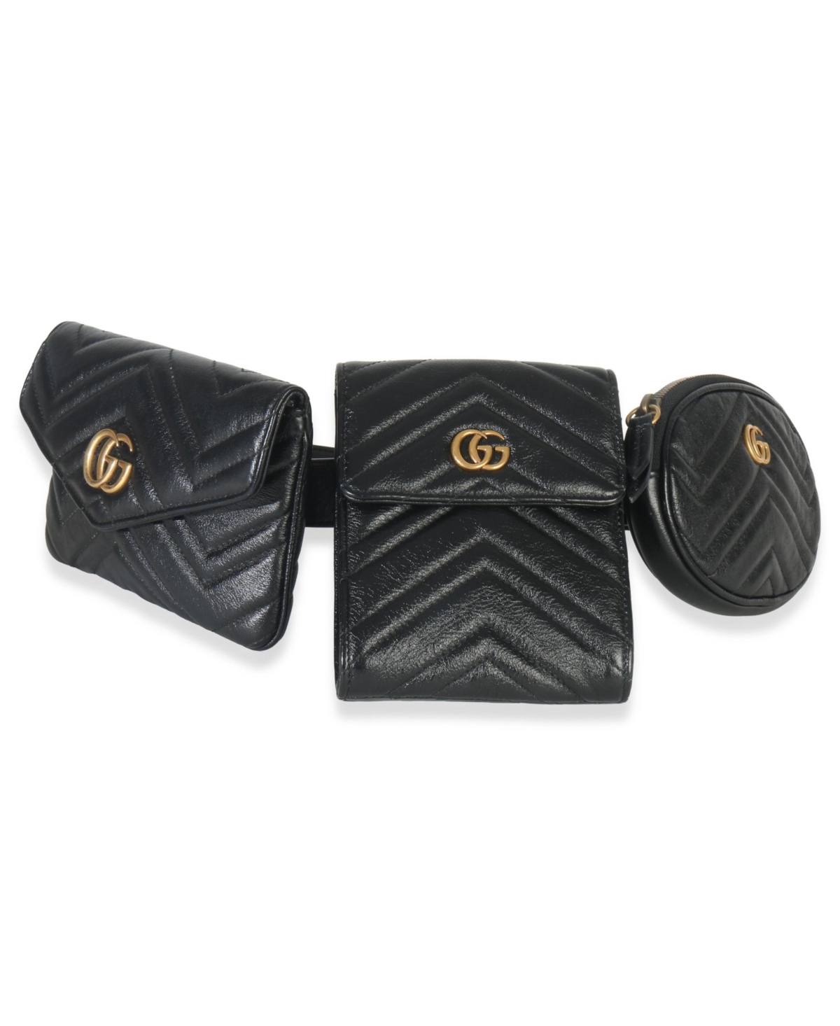 Click here for Pre-Owned Gucci Black Matelasse Calfskin Gg Marmon... prices