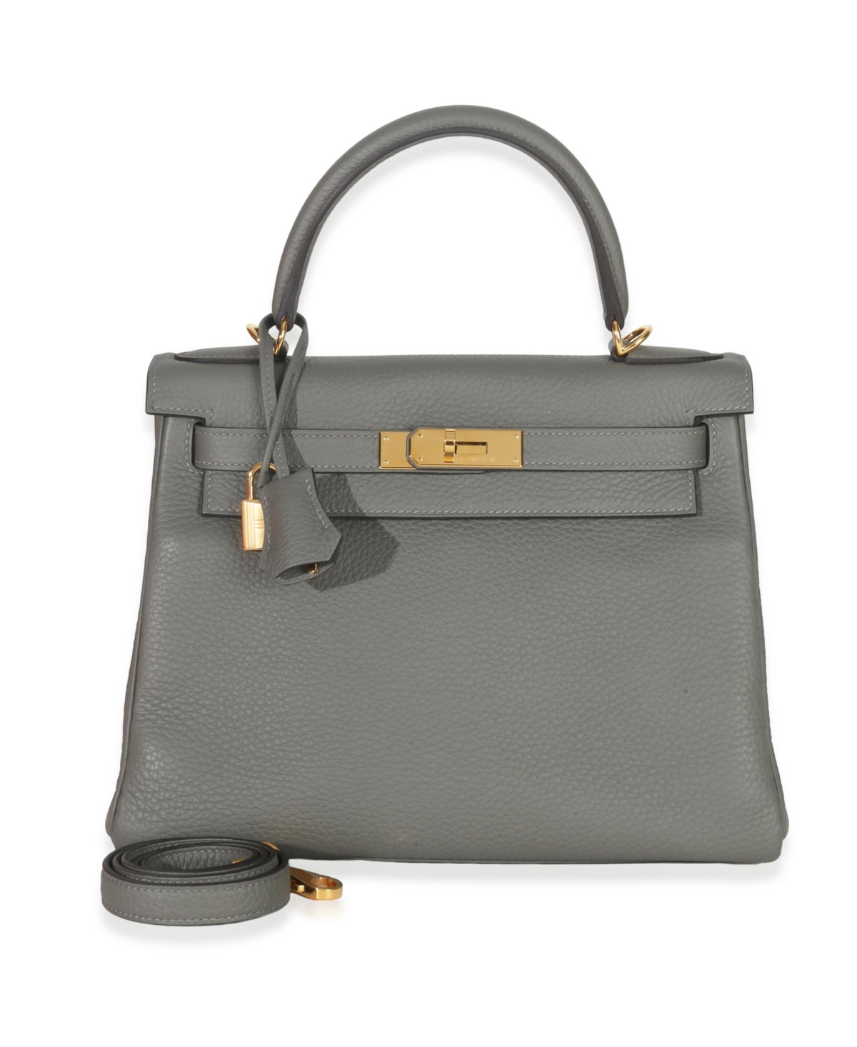 Click here for Pre-Owned HERMES Gris Meyer Clemence Kelly 28 Ghw... prices