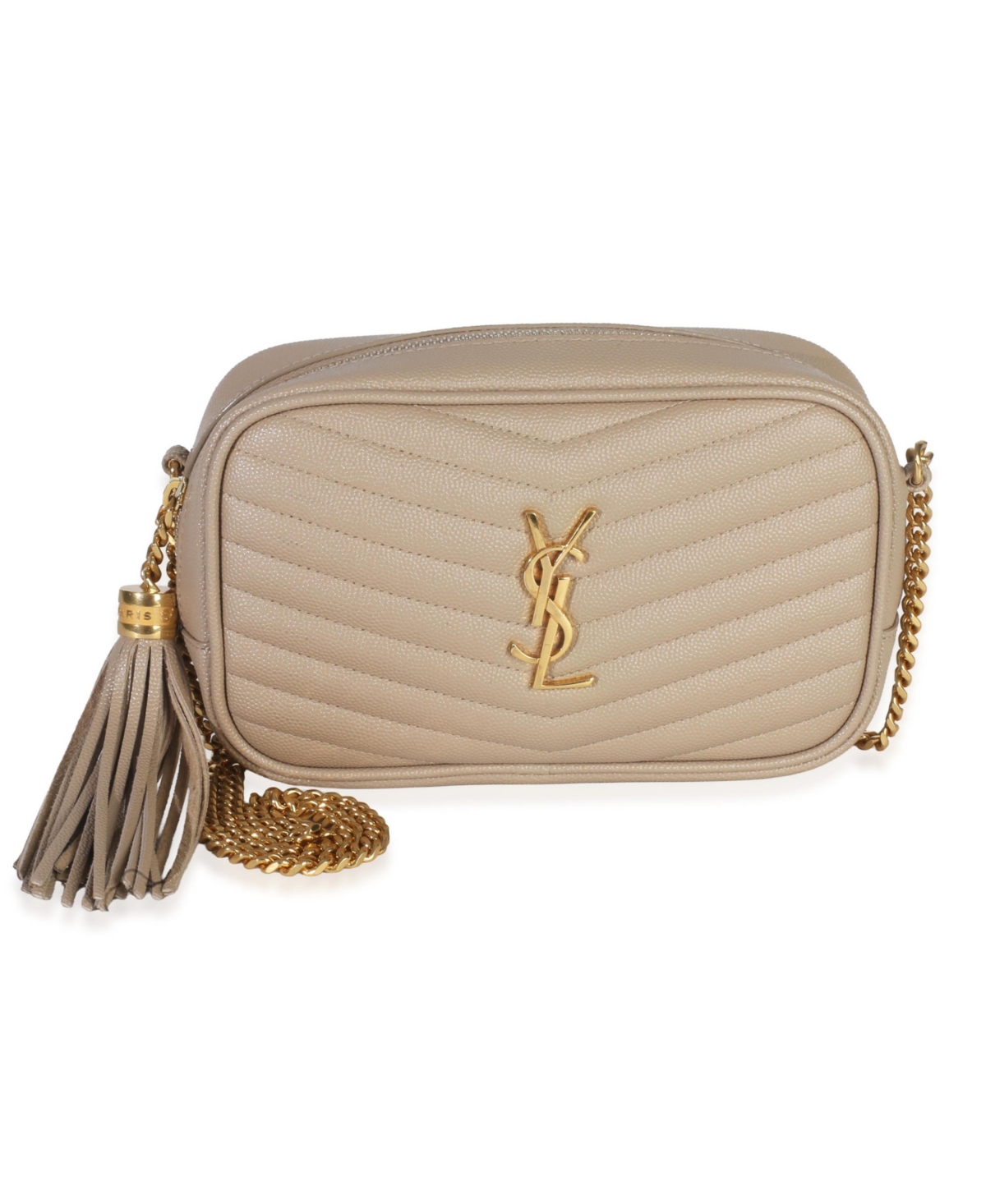 Click here for Pre-Owned Saint Laurent Beige Grain De Poudre Mate... prices