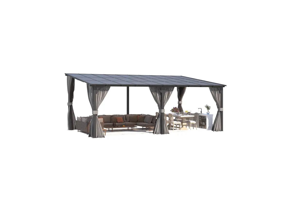 Click here for Aecojoy 20x12 Wall Gazebo with Curtains and Mosqui... prices