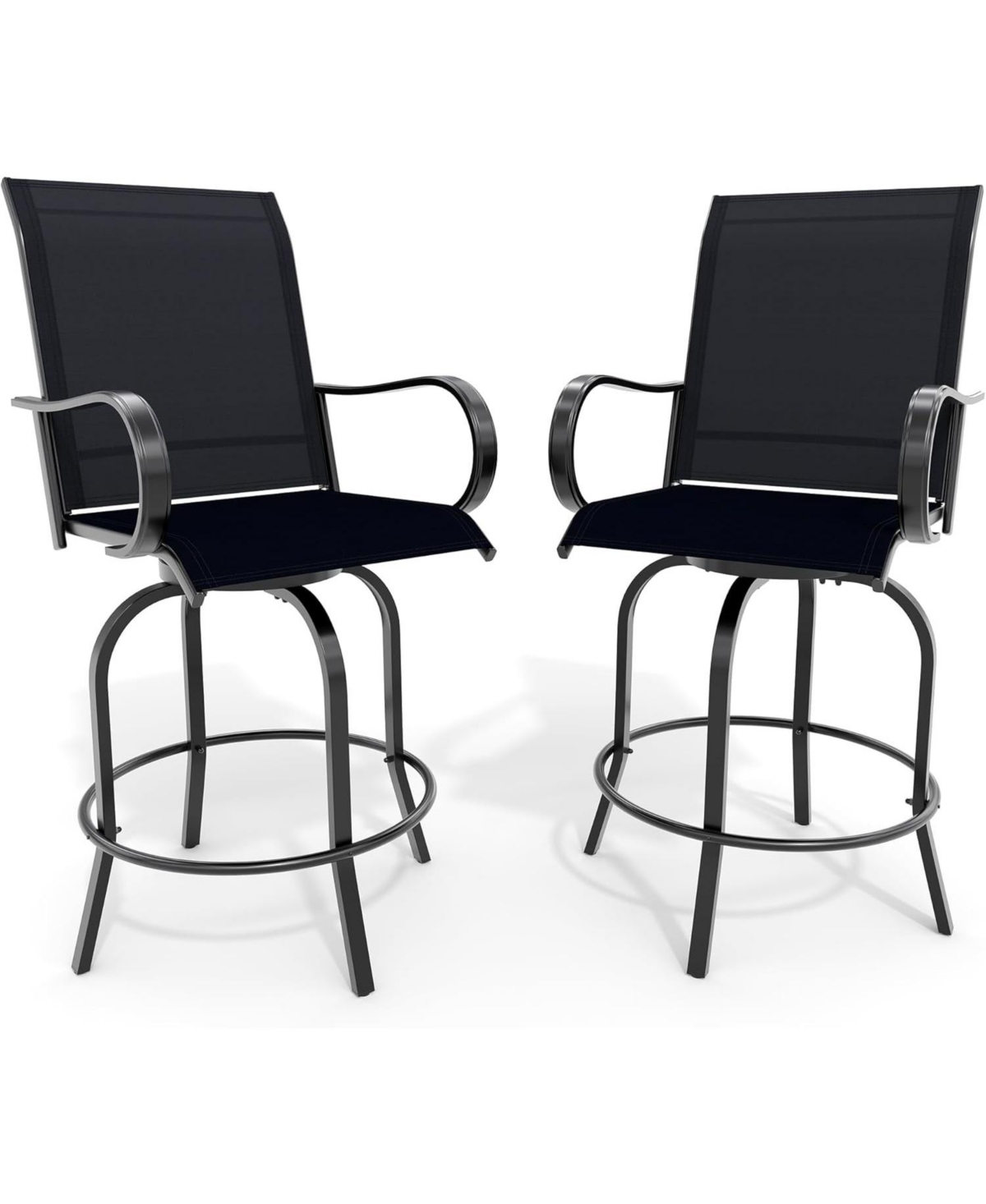 Click here for gaomon 2 Piece Outdoor Swivel Bar Chairs  Patio Hi... prices