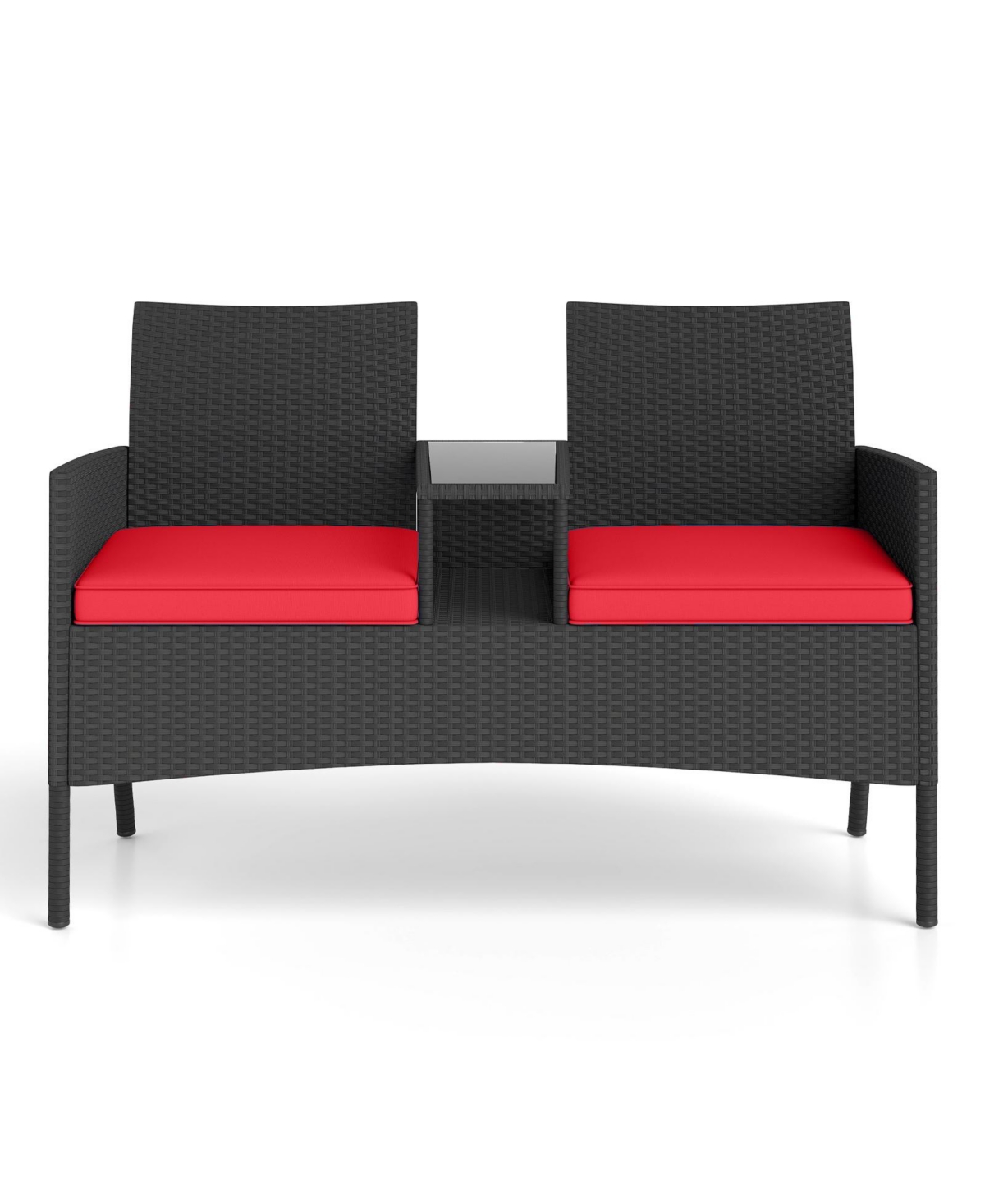 Click here for Sugift Patio Loveseat with Built In Table for Back... prices