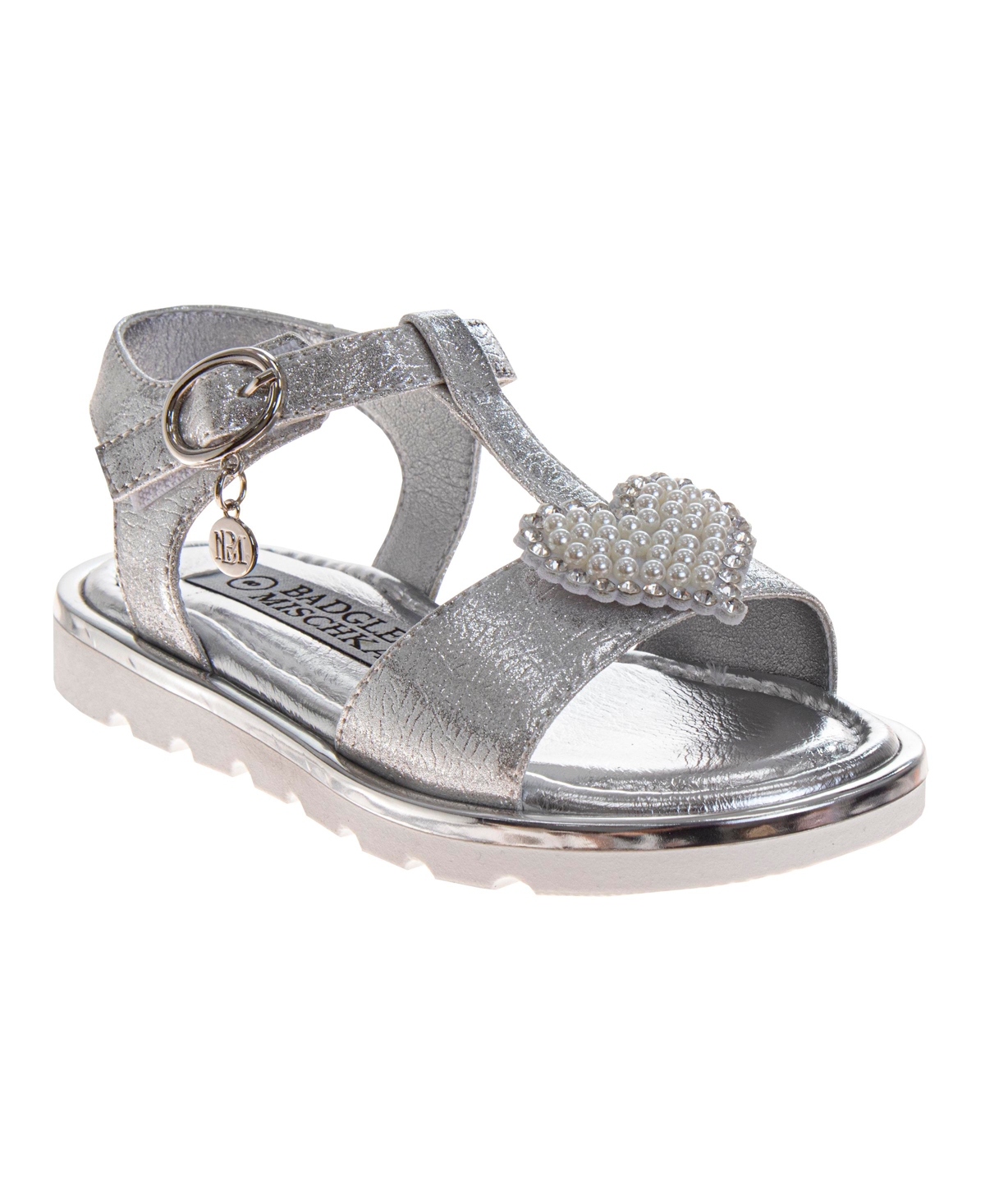 Click here for Badgley Mischka Girls Sweetheart T-Strap - Silver prices