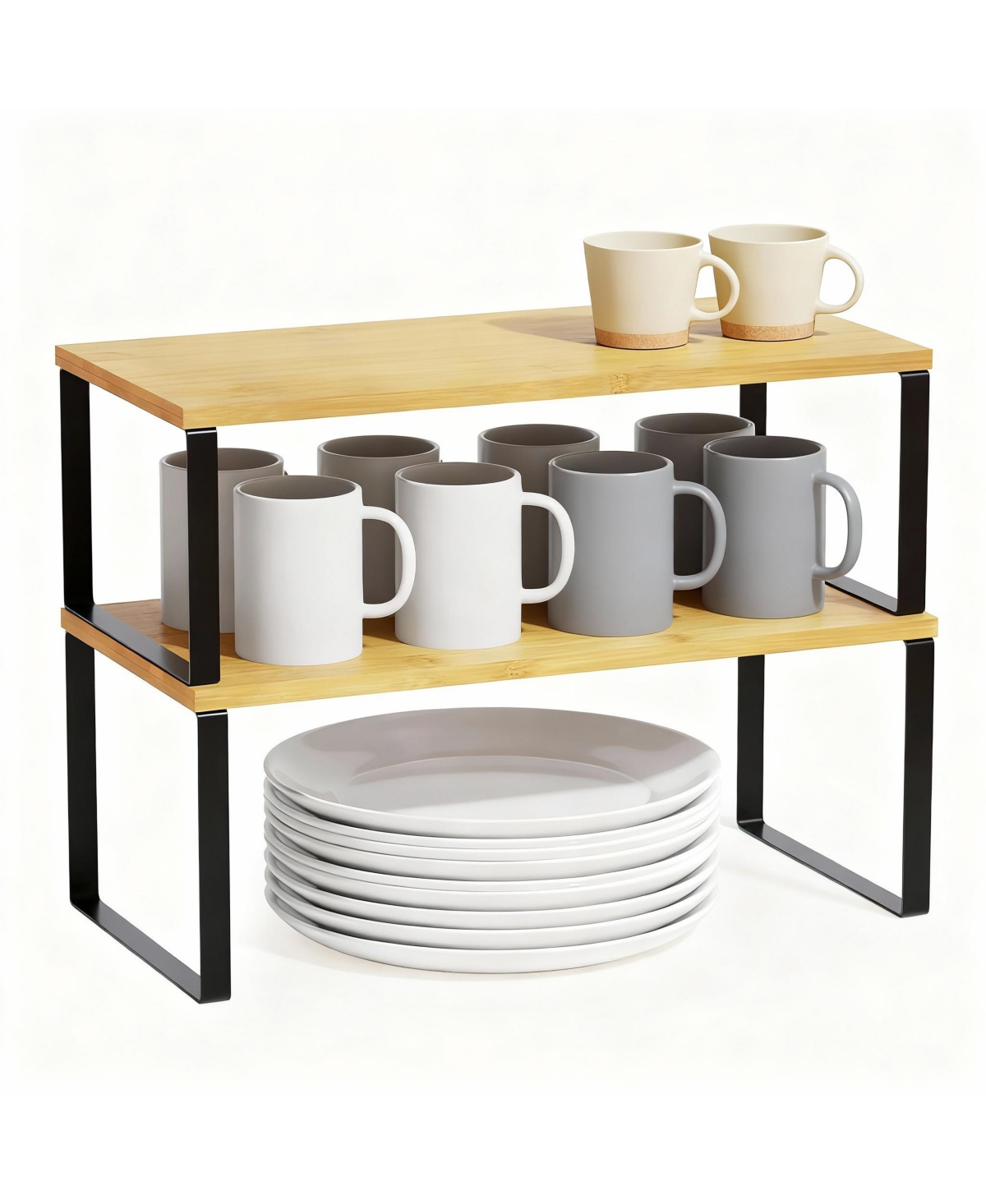 Click here for Yigii 2 Pack Adjustable Bamboo Shelf Organizer - B... prices