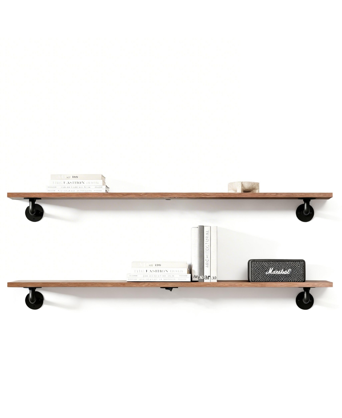 Click here for Yigii Solid Pine Walnut Floating Shelves: 48"... prices
