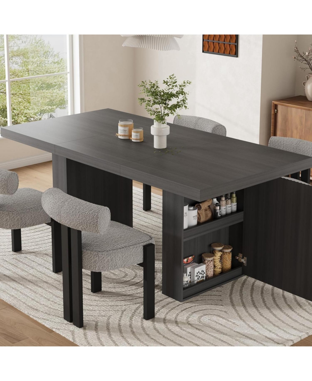 Click here for Dining Table with Storage  70.8 Wood Kitchen Table... prices
