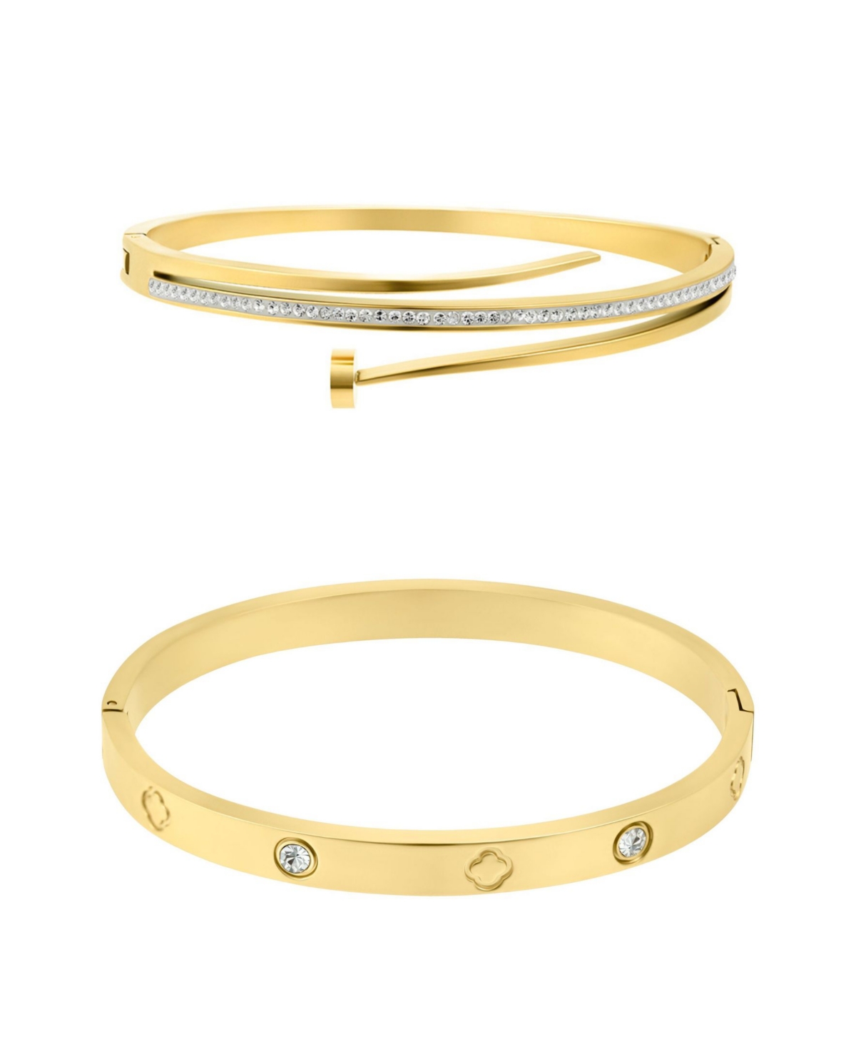 Click here for Adornia Gold -Piece Nail and Clover Cuff Bracelet... prices
