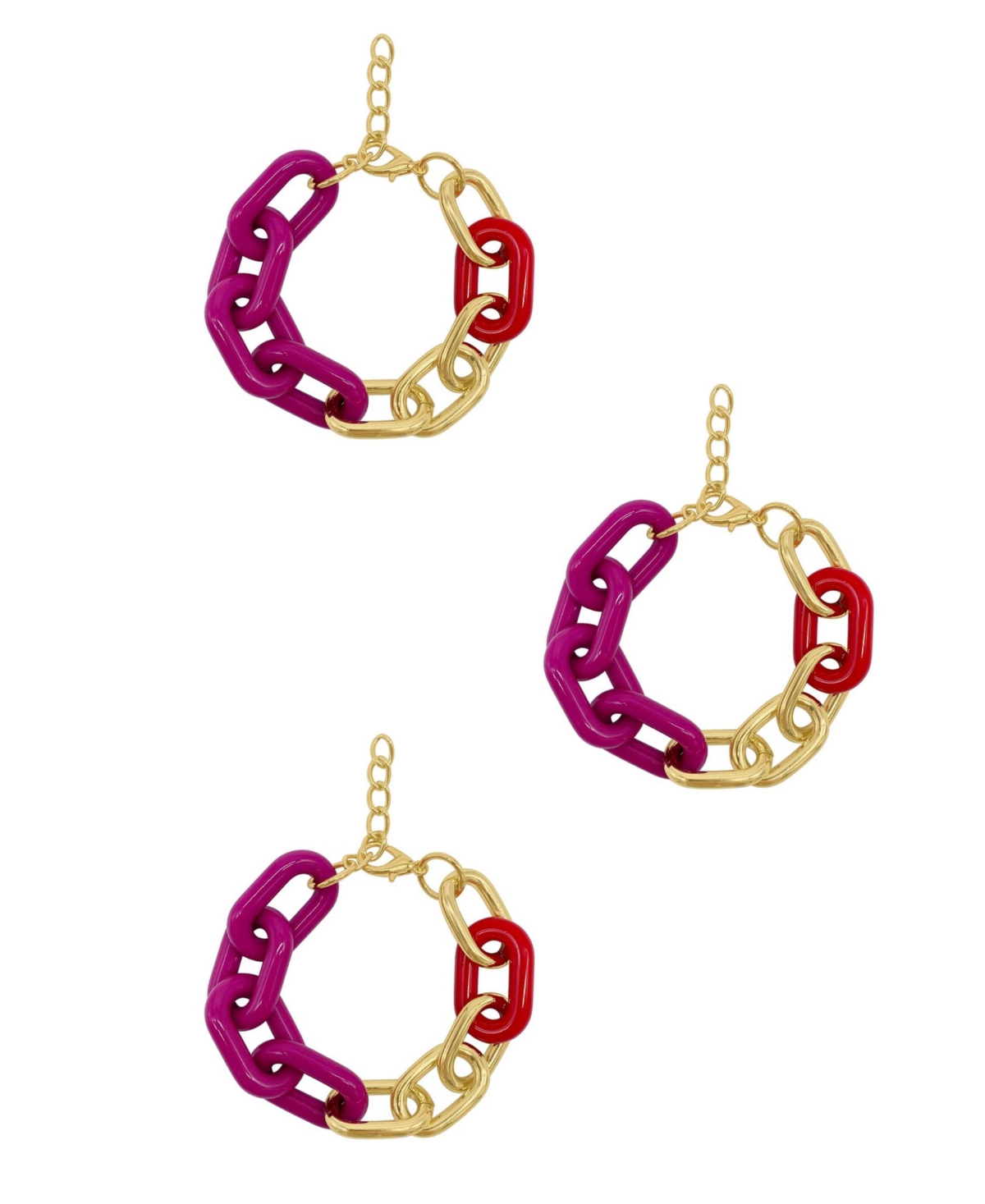 Click here for Adornia Gold 3-Pc. Color Link Bracelet Set - Multi prices