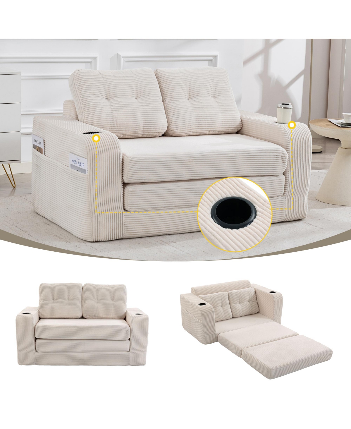 Click here for Rainsken Convertible Sofa Bed - Boneless Loveseat... prices