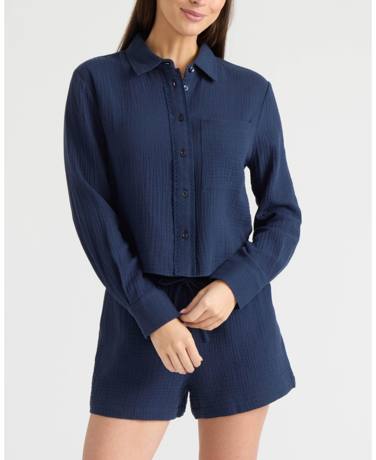 Click here for Ellen Tracy Womens Double Gauze Button Front Shirt... prices