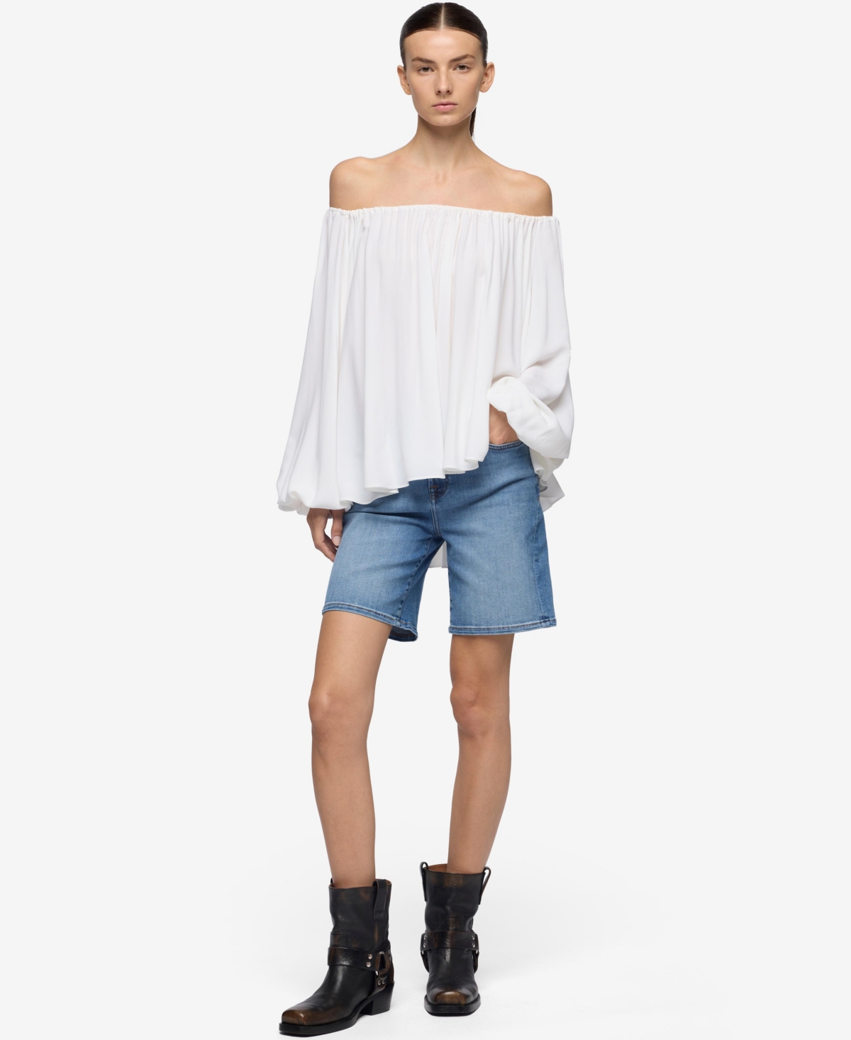 Click here for 7 For All Mankind Womens Mid-Rise A-Line Cotton Bo... prices