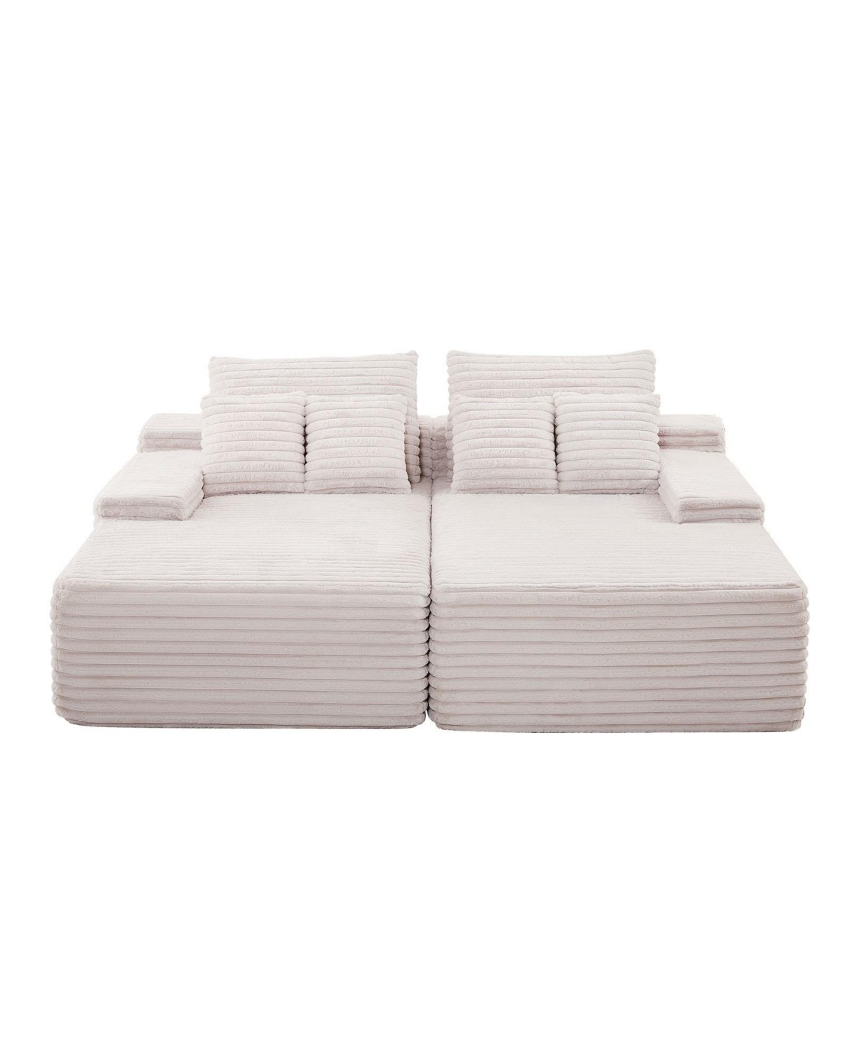 Click here for Sugift 82.7-Inch Double Chaise Corduroy Sectional... prices