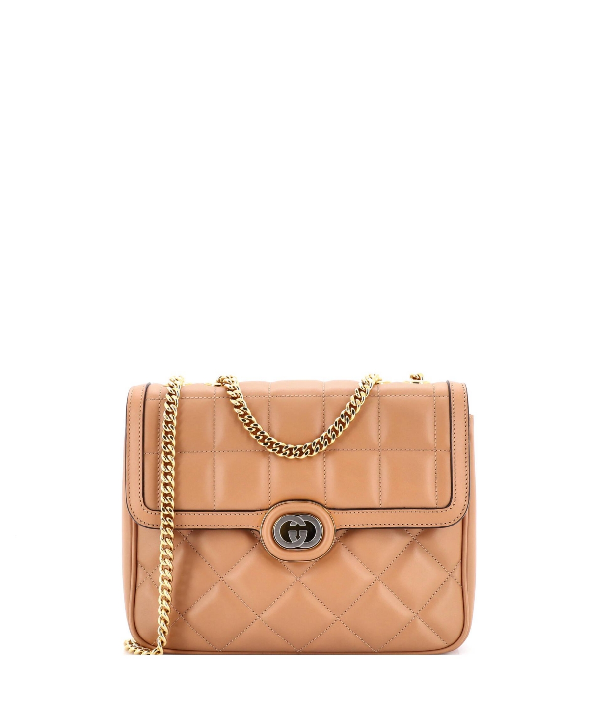 Click here for Pre-Owned Gucci Small Deco Chain Flap Bag Mixed Ma... prices