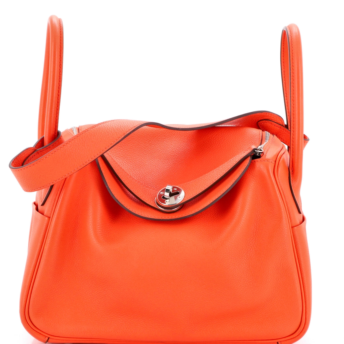 Click here for Pre-Owned HERMES 26 Lindy Bag Evercolor - Orange prices
