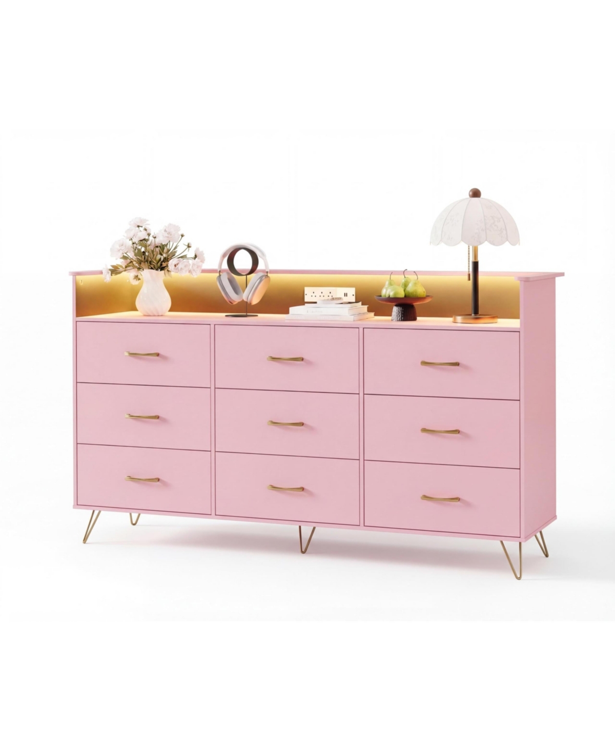 Click here for gaomon 9 Drawer Wooden Dressers for Bedroom with L... prices