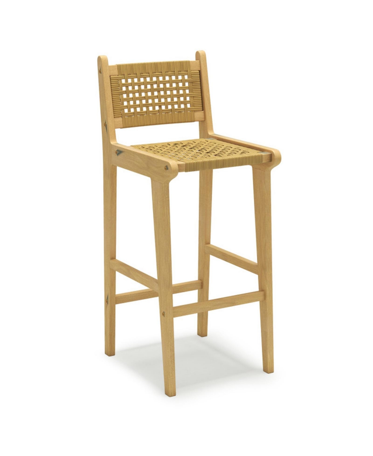 Click here for Gouun Teak Wood Patio Bar Stool with Woven Rattan... prices