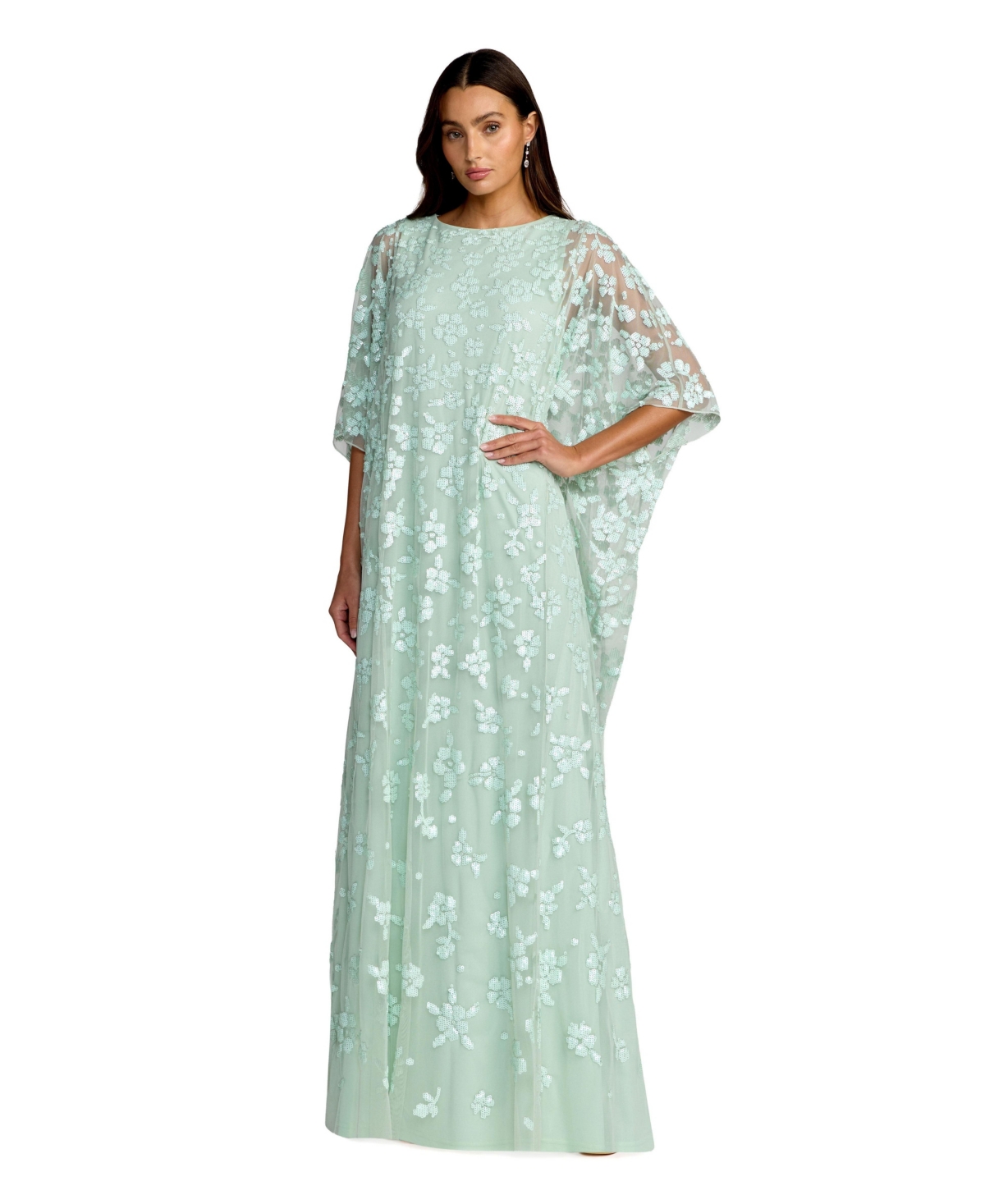 Click here for Mac Duggal Womens Floral Embellished Caftan Gown w... prices