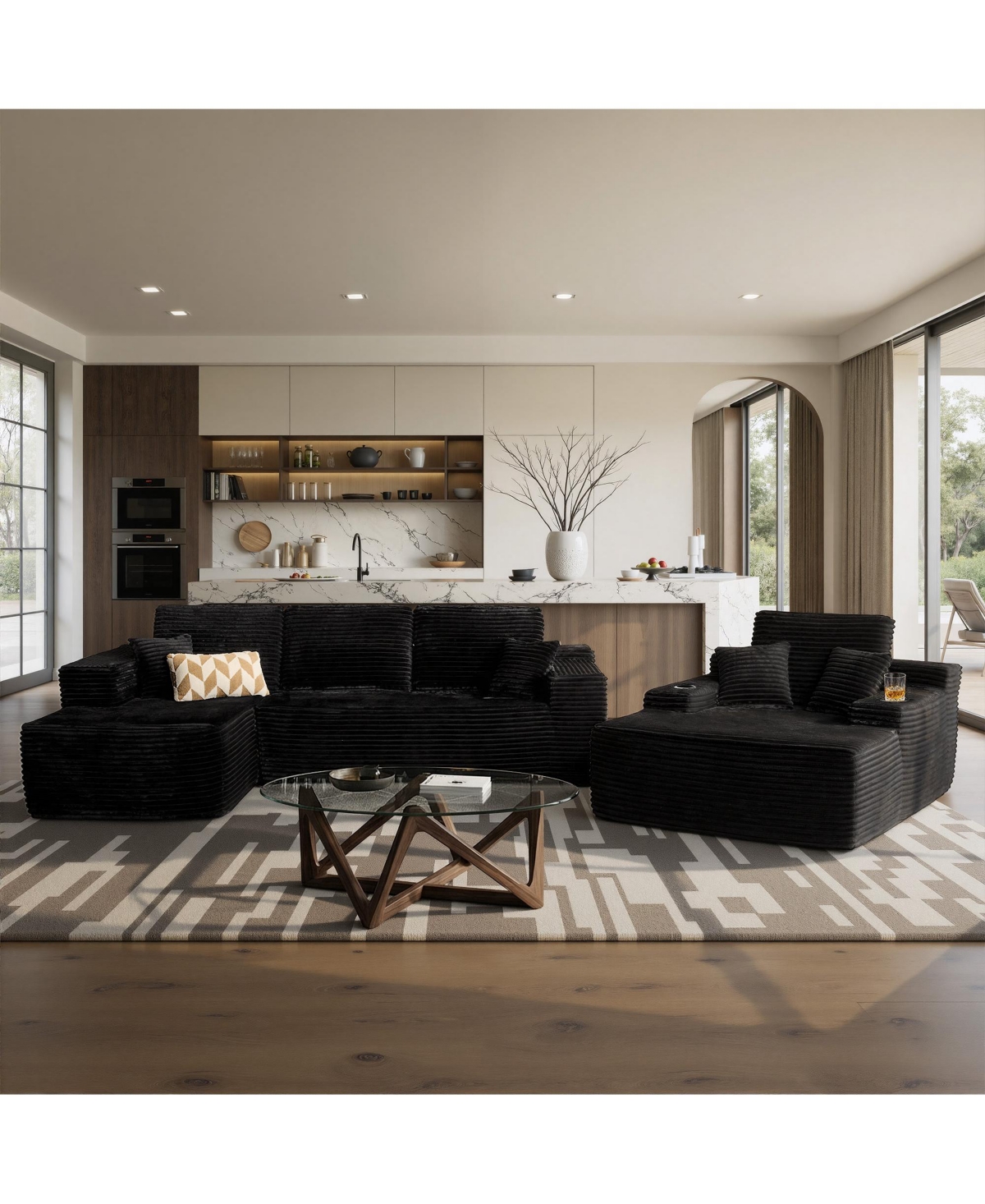 Click here for Xizzi 3-Piece L-Shaped Cloud Sectional Sofa with O... prices