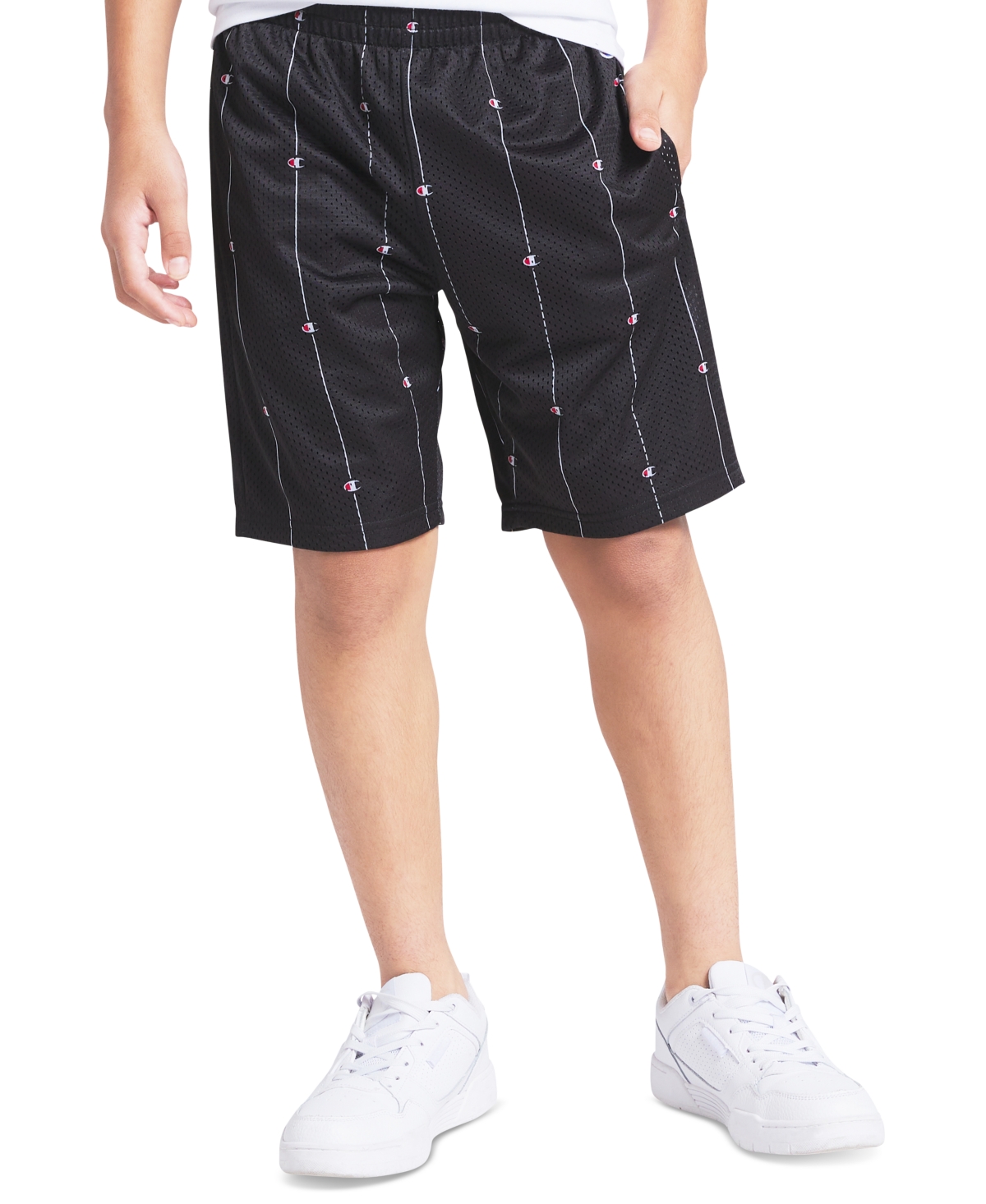 Click here for Champion Big Boys Printed Mesh Hole Short - Black prices