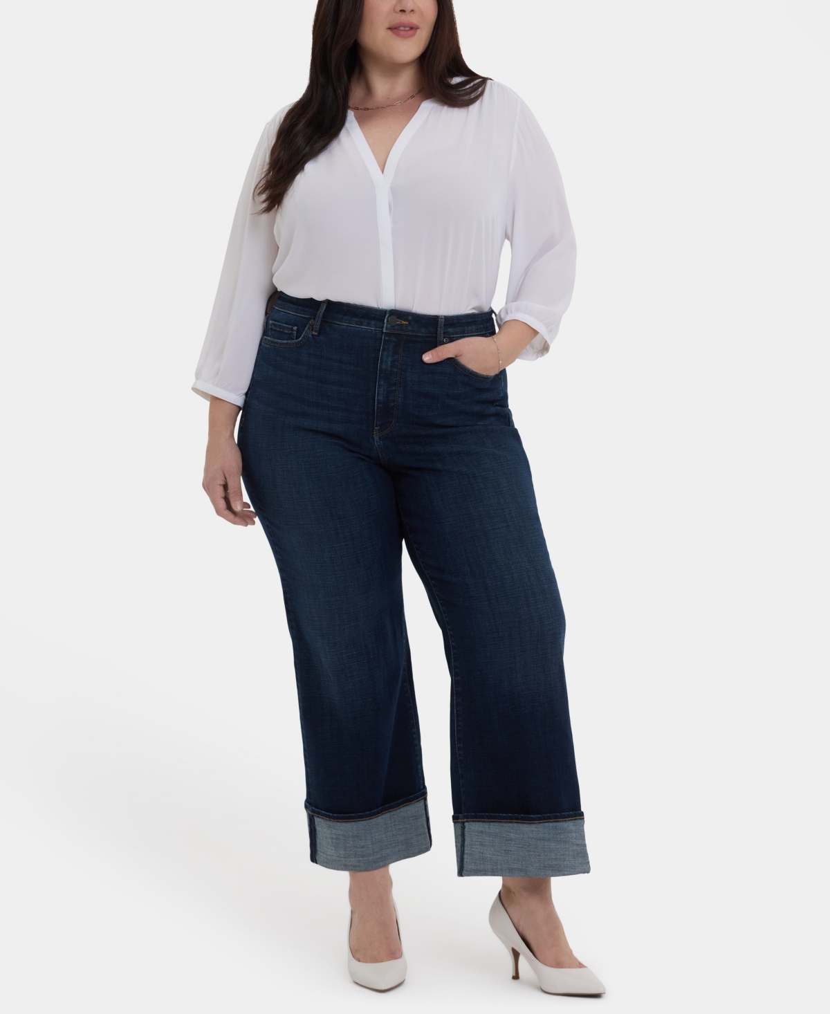Click here for Nydj Plus Size Teresa Wide-Leg Jeans - Night Skies prices