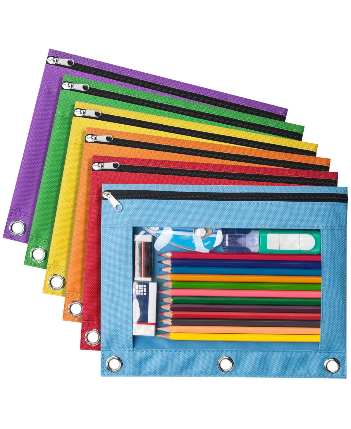 Click here for Gnuadz 6 Pack Pencil Pouches 3 Ring Binder Zipper... prices