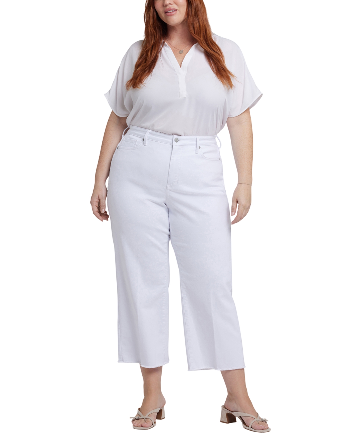 Click here for Nydj Plus Size Coco Relaxed Wide-Leg Crop Jeans -... prices