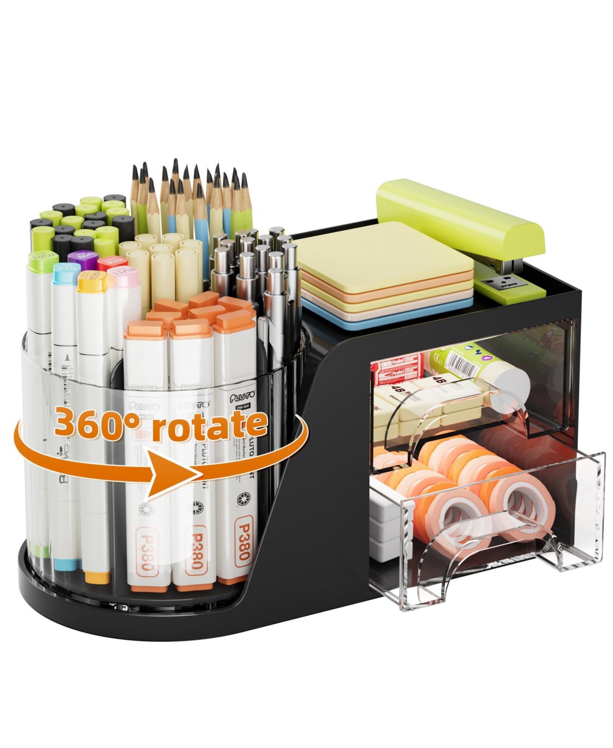 Click here for Gnuadz Desk Organizer Rotating Pen Holder 2 Drawer... prices