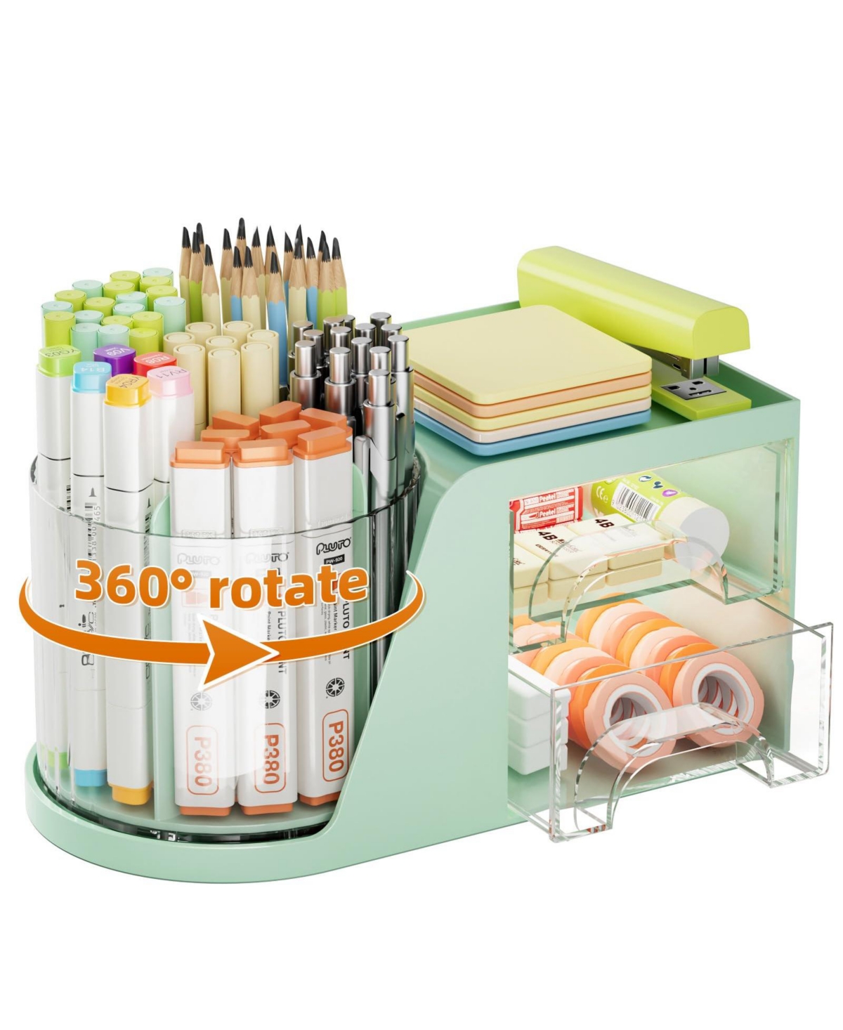 Click here for Gnuadz Desk Organizer Rotating Pen Holder 2 Drawer... prices