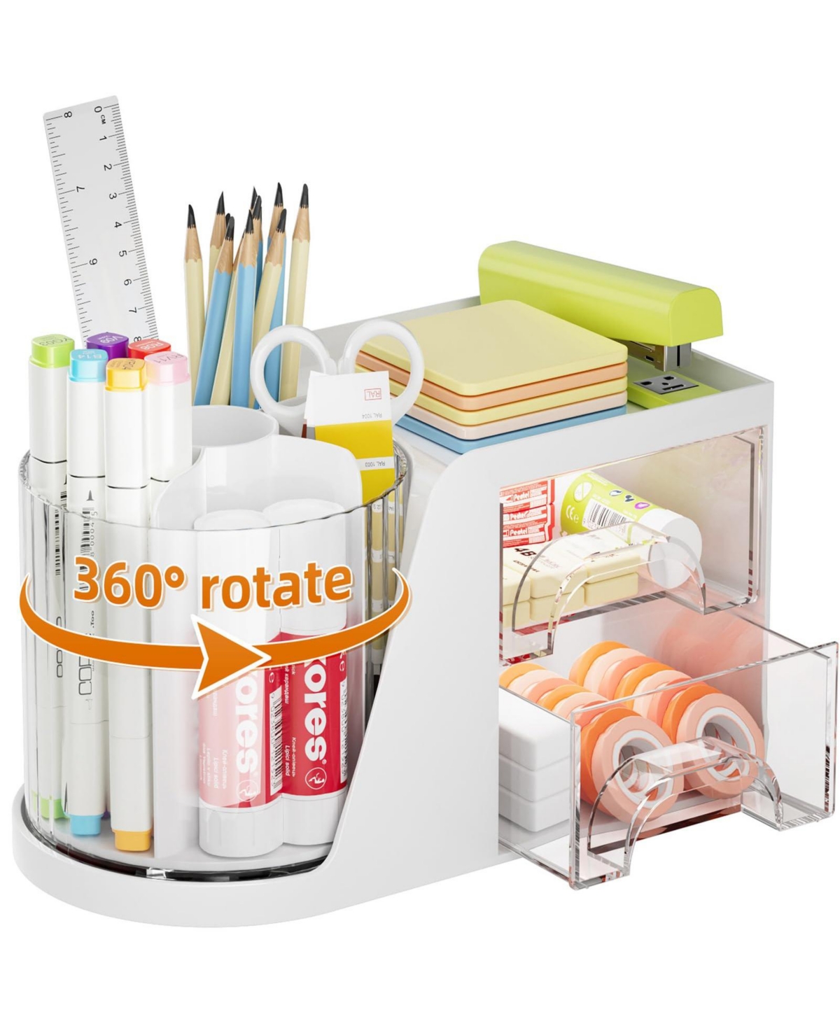 Click here for Gnuadz Desk Organizer Rotating Pen Holder 2 Drawer... prices