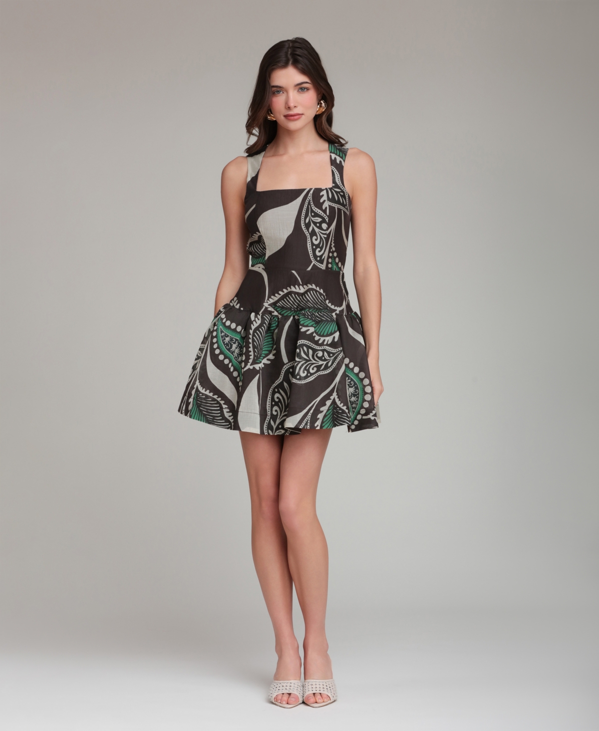 Click here for Avec Les Filles Womens Bali Paisley Square Neck Mi... prices