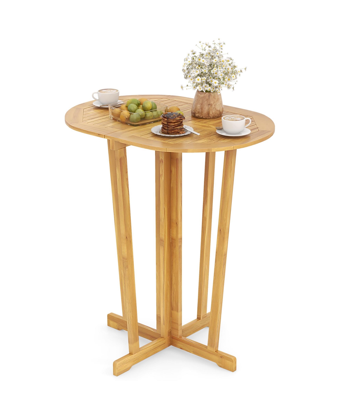 Click here for Gymax Outdoor Folding Bar Table w/ Oval Tabletop a... prices