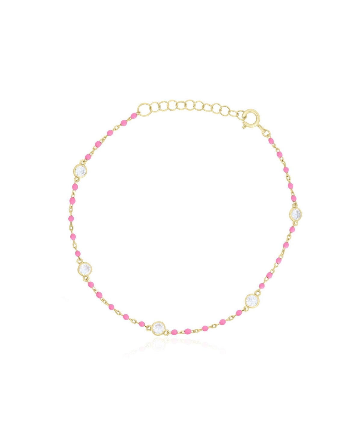 Click here for The Lovery Enamel Bead Cz Chain Bracelet 14K Gold... prices