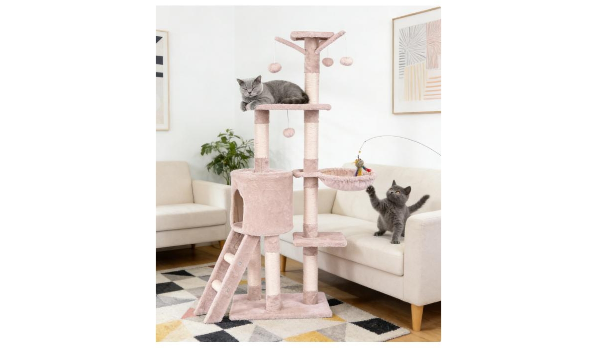 Click here for Zeus and Ruta 56 Inch Cat Play Tree with Condo Scr... prices