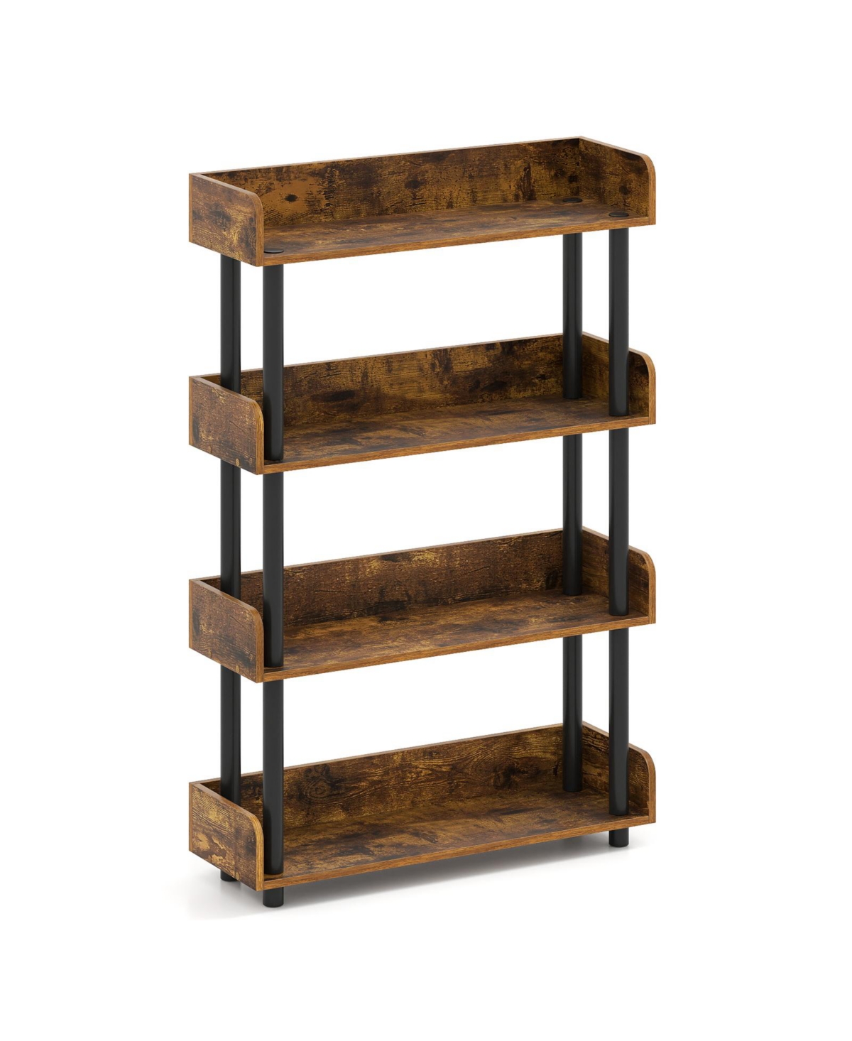 Click here for Slickblue 4 Tier Open Bookcase Industrial Shelf wi... prices