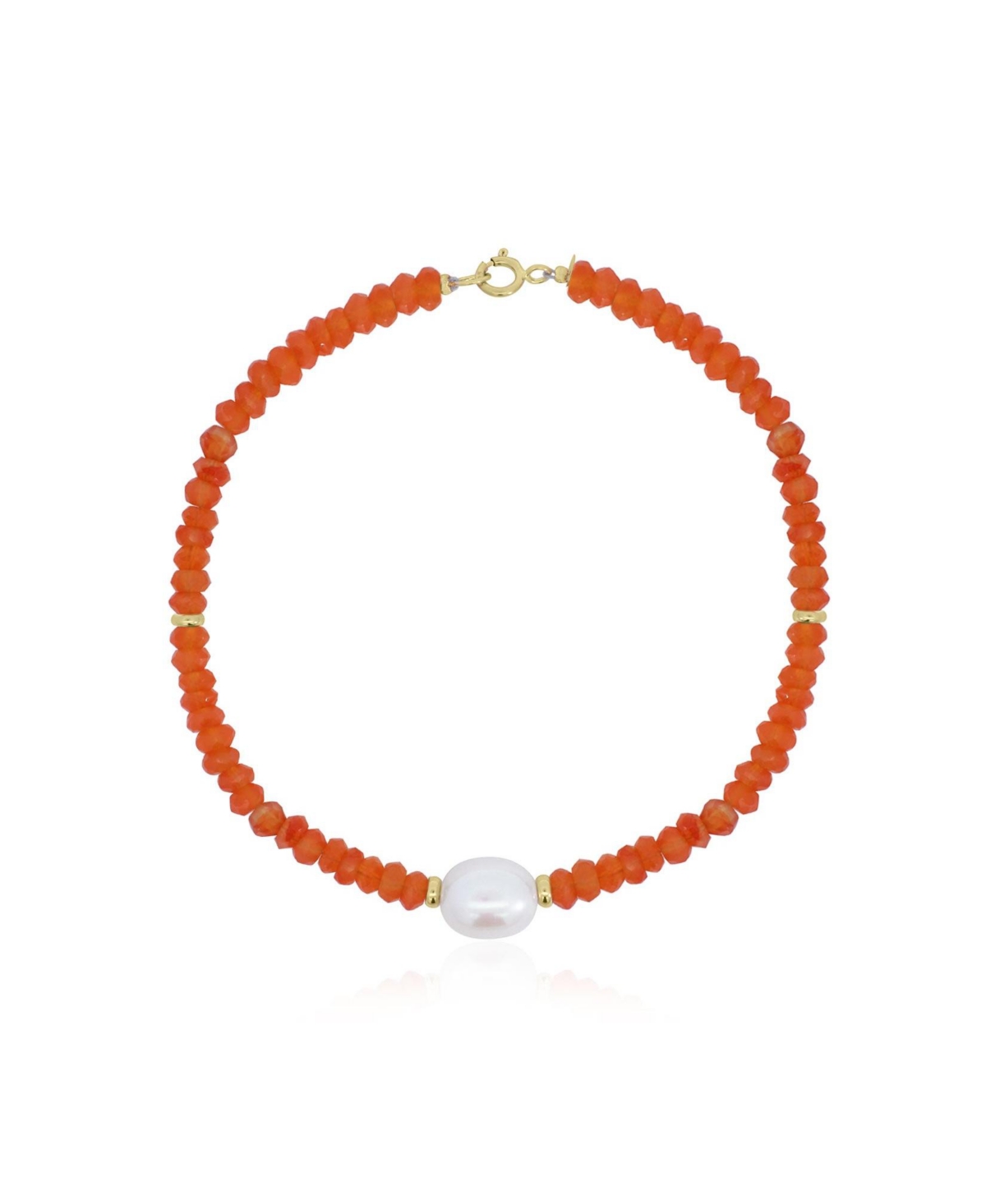 Click here for The Lovery Carnelian Bead Pearl Bracelet 14k Gold... prices